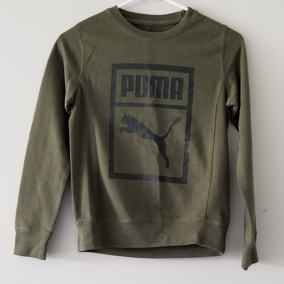 Puma | Shirts & Tops | Puma Olive Green Boys Crew Neck Sweater | Poshmark